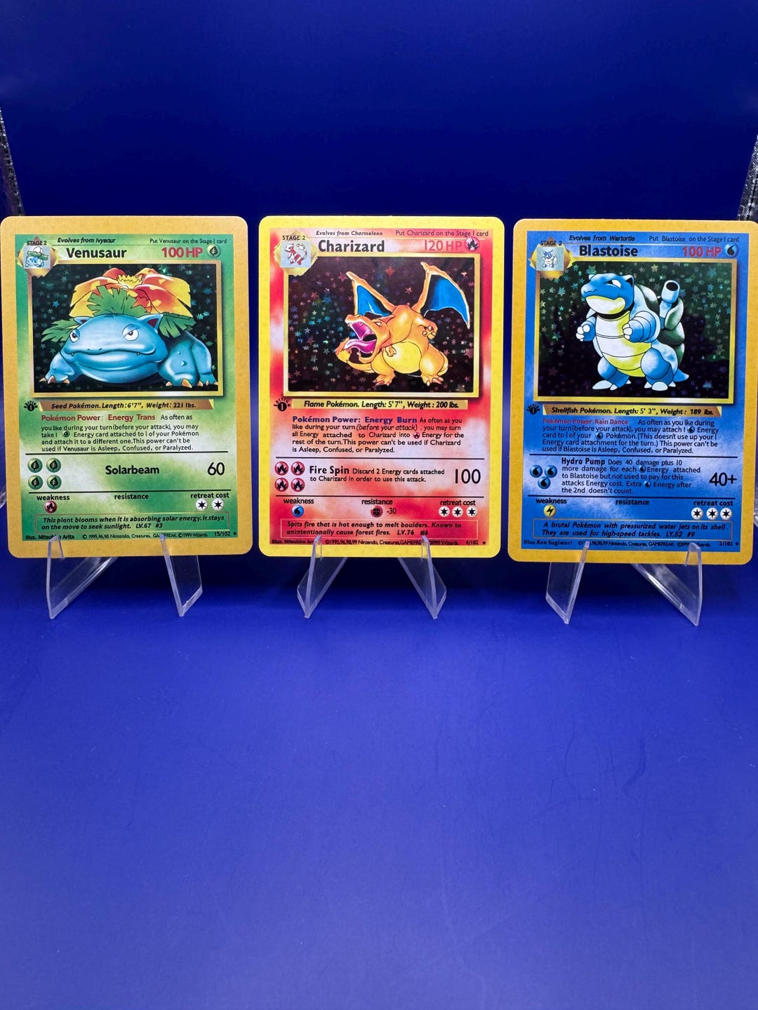 Base Set Trio Proxies | Charizard Blastoise Venusaur Holofoil ...