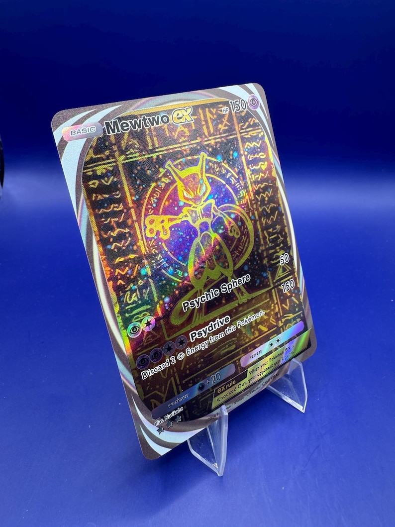 Mewtwo Ex SV-P Promo Proxy Card - Antique Style Pokémon Trading Card ...