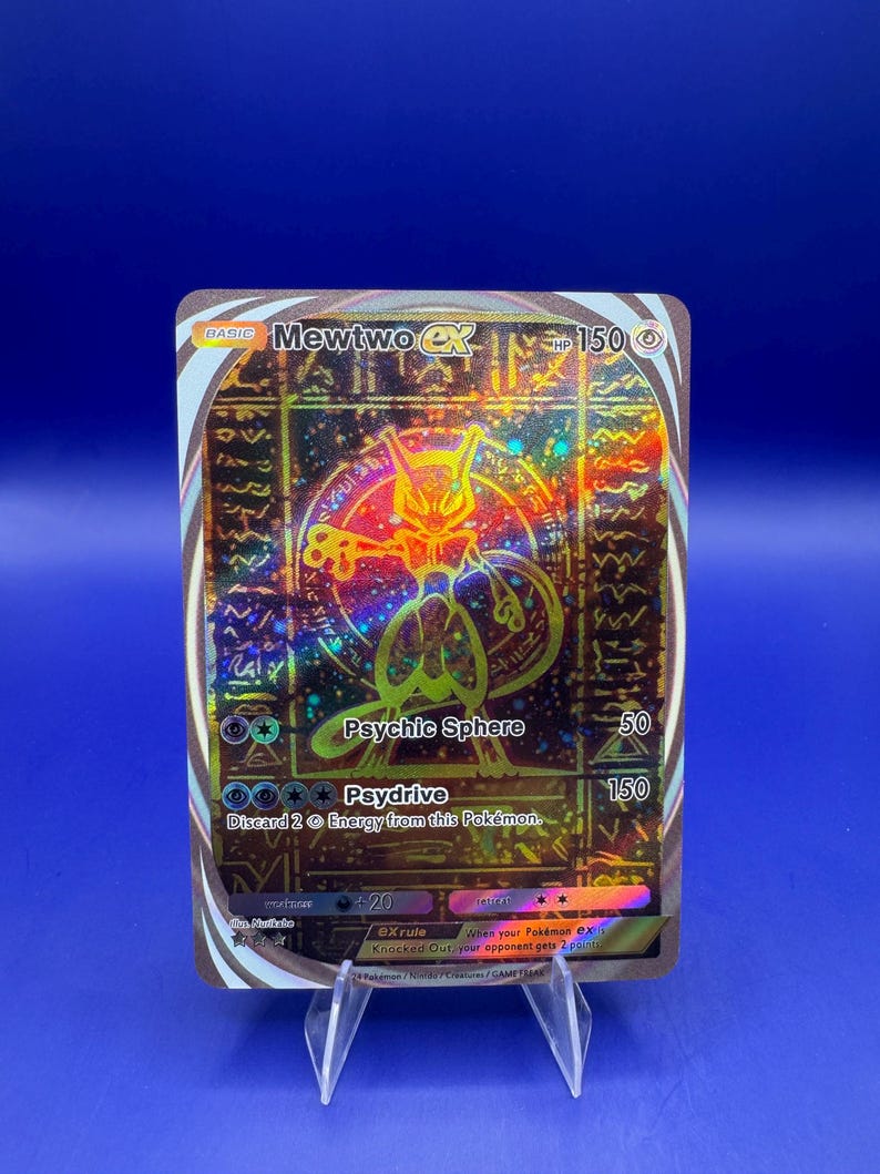 Mewtwo Ex SV-P Promo Proxy Card - Antique Style Pokémon Trading Card ...