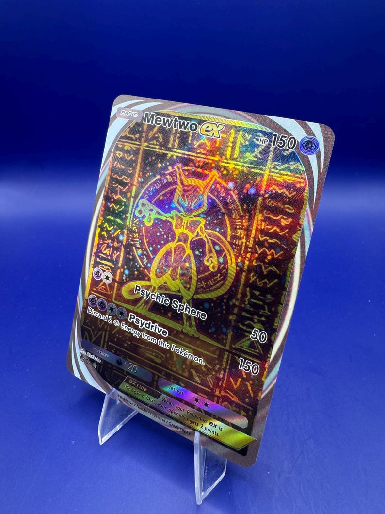 Mewtwo Ex SV-P Promo Proxy Card - Antique Style Pokémon Trading Card ...