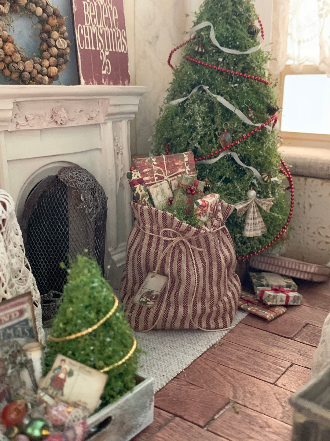 Vintage Christmas Sack 12 Th Scale - Etsy