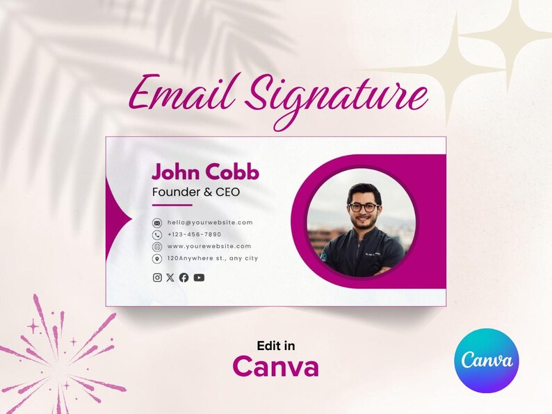 Email Signature Bundle – 10 Editable Canva Templates | Professional ...
