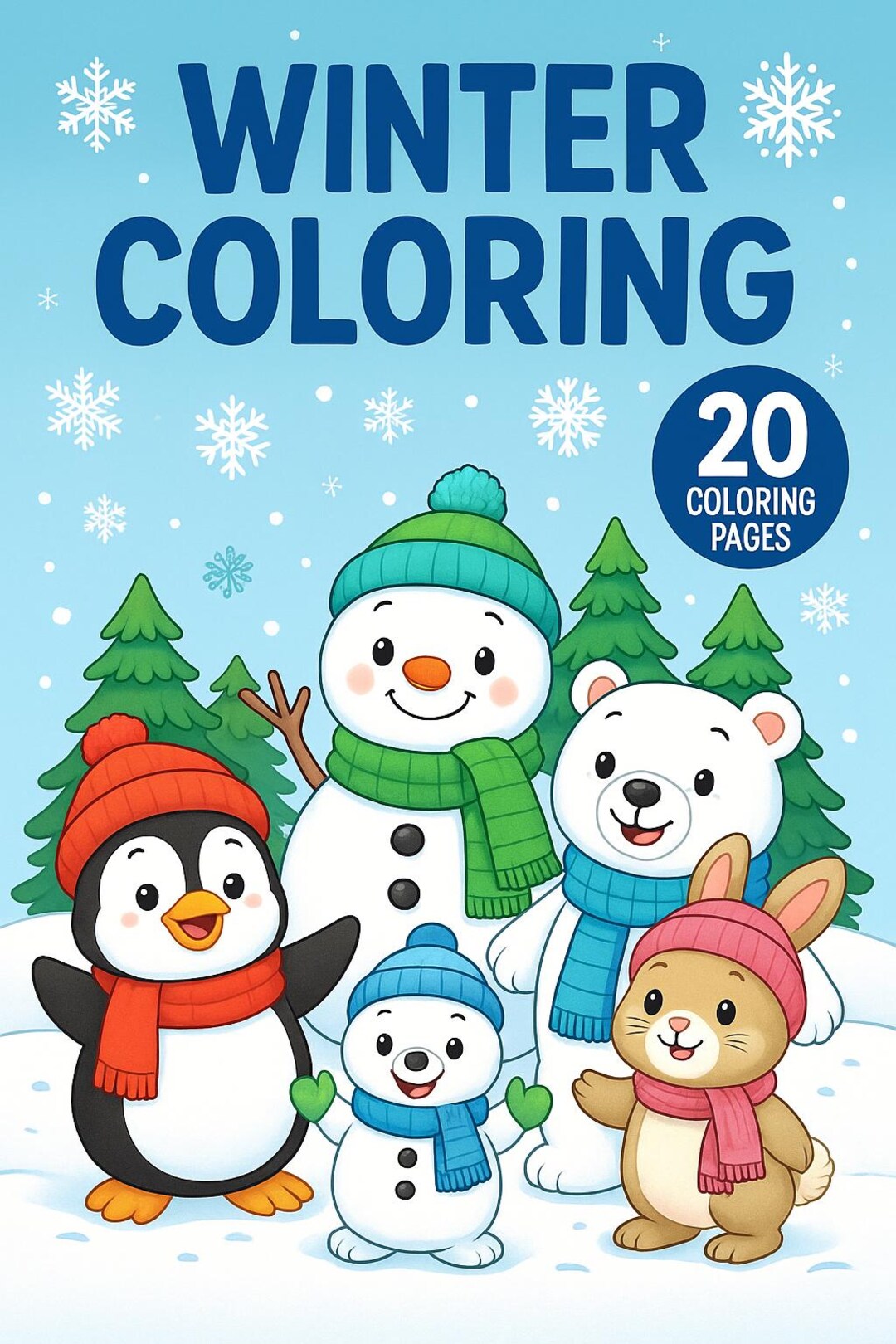 Winter Coloring Book for Kids |printable Coloring Pages | 20 Fun Sheets ...