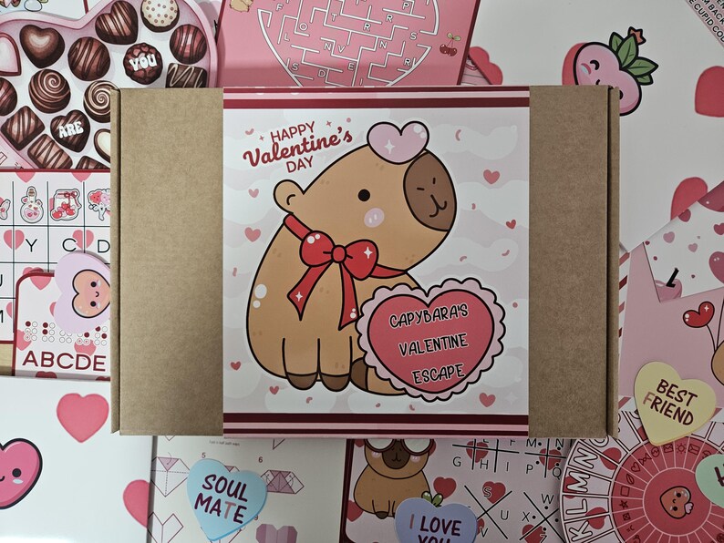 Capybara Valentine's Day Escape Room Kit for Kids | Age 8+ - Etsy UK