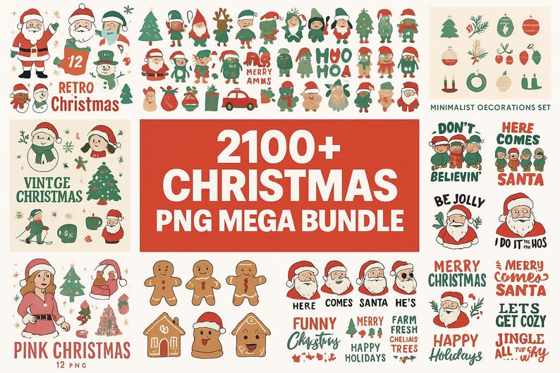 2100+ CHRISTMAS PNG BUNDLE - Etsy
