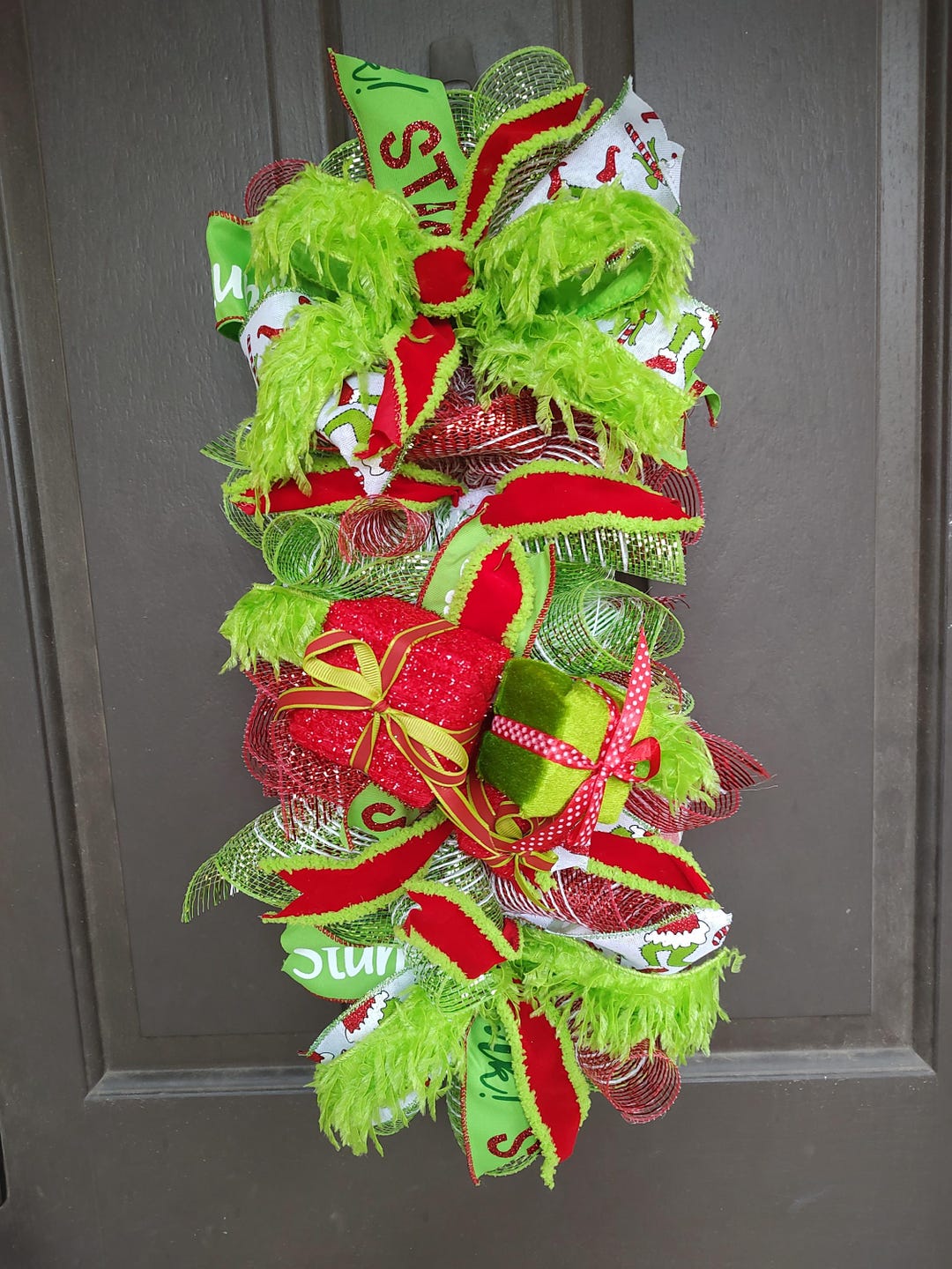 Grinch Wreath - Door Swag - Etsy