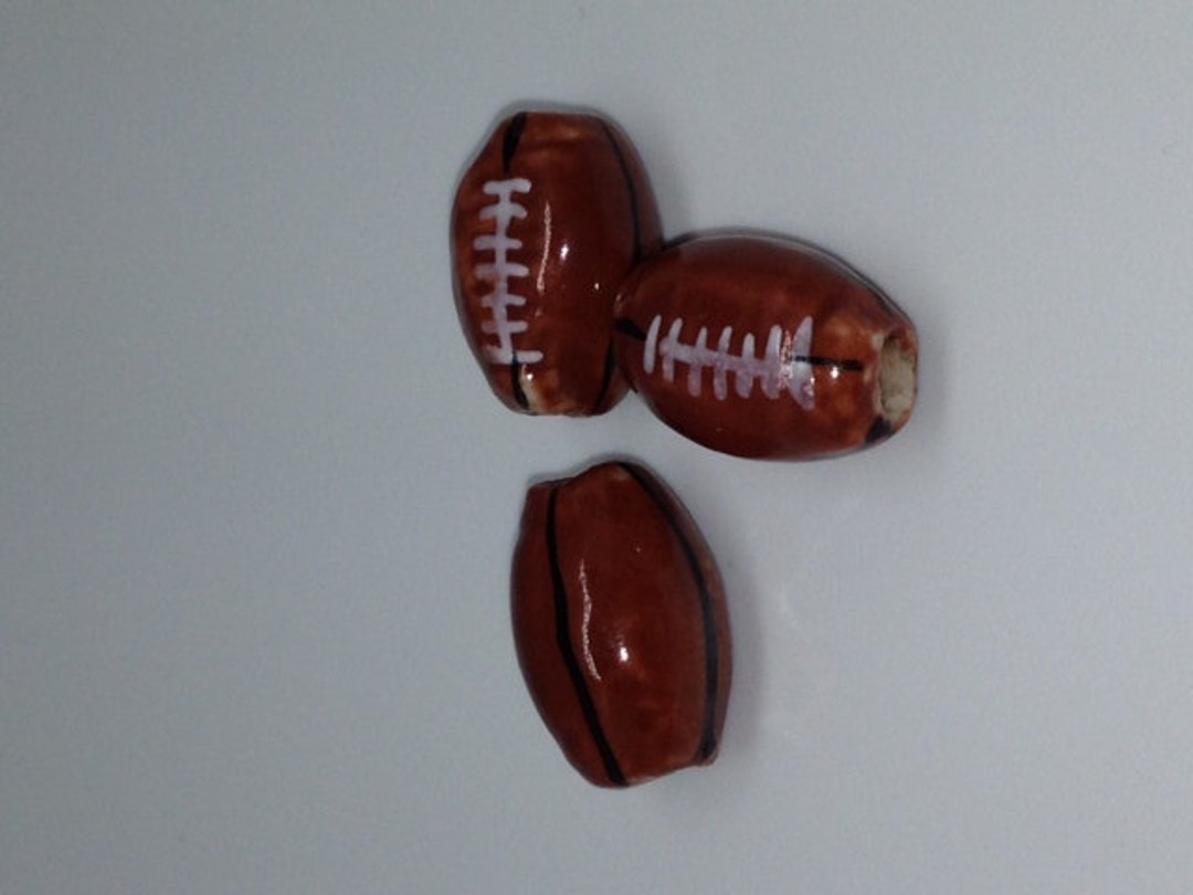 10 Ceramic Football Beads - Etsy