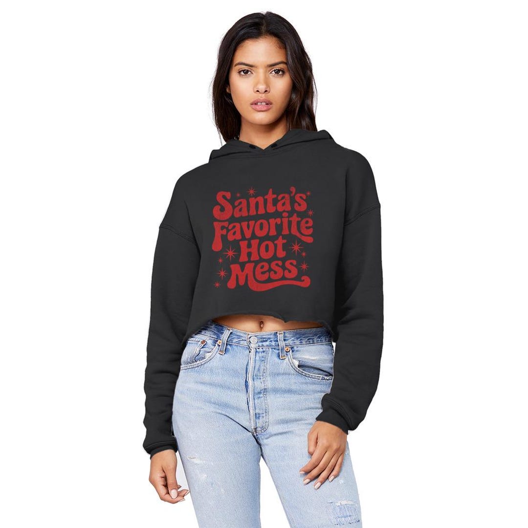Hot Mess Cropped Raw Edge Boyfriend Hoodie - Etsy