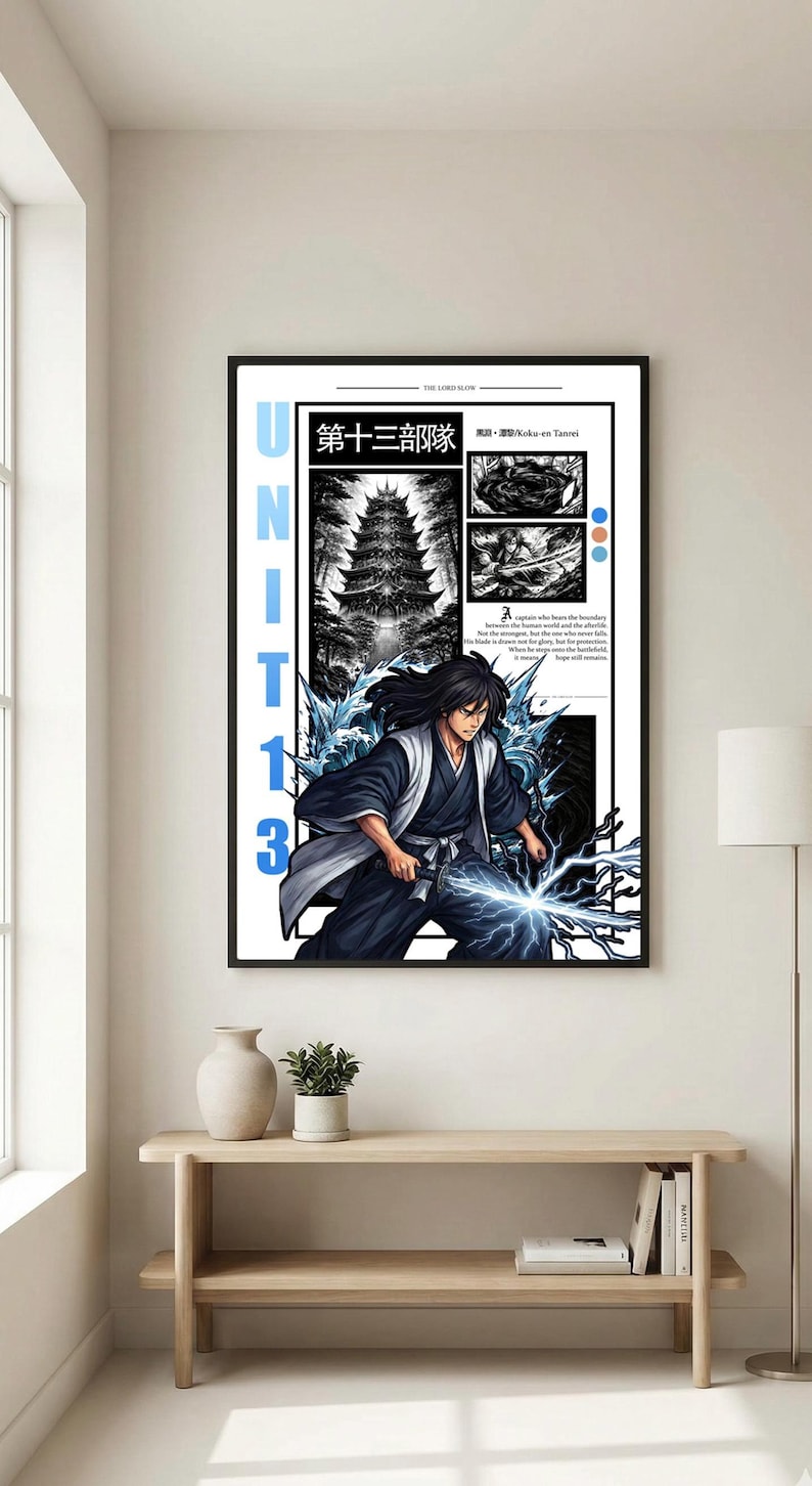 Anime Wall Art, Manga Art Print, Japanese Ink Style Anime Poster, Dark ...