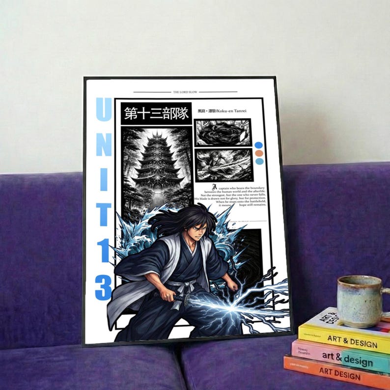 Anime Wall Art, Manga Art Print, Japanese Ink Style Anime Poster, Dark ...