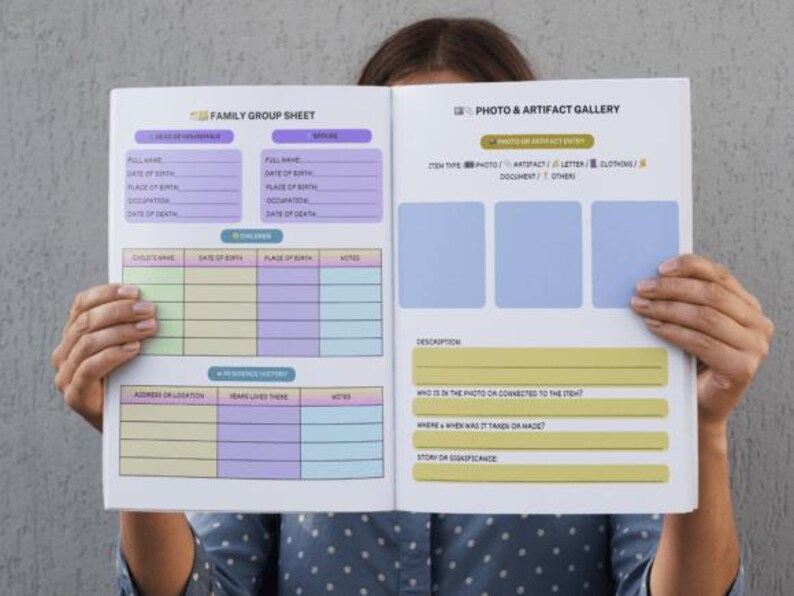 Genealogy Organizer Journal, Family Tree Planner, Ancestry Workbook ...