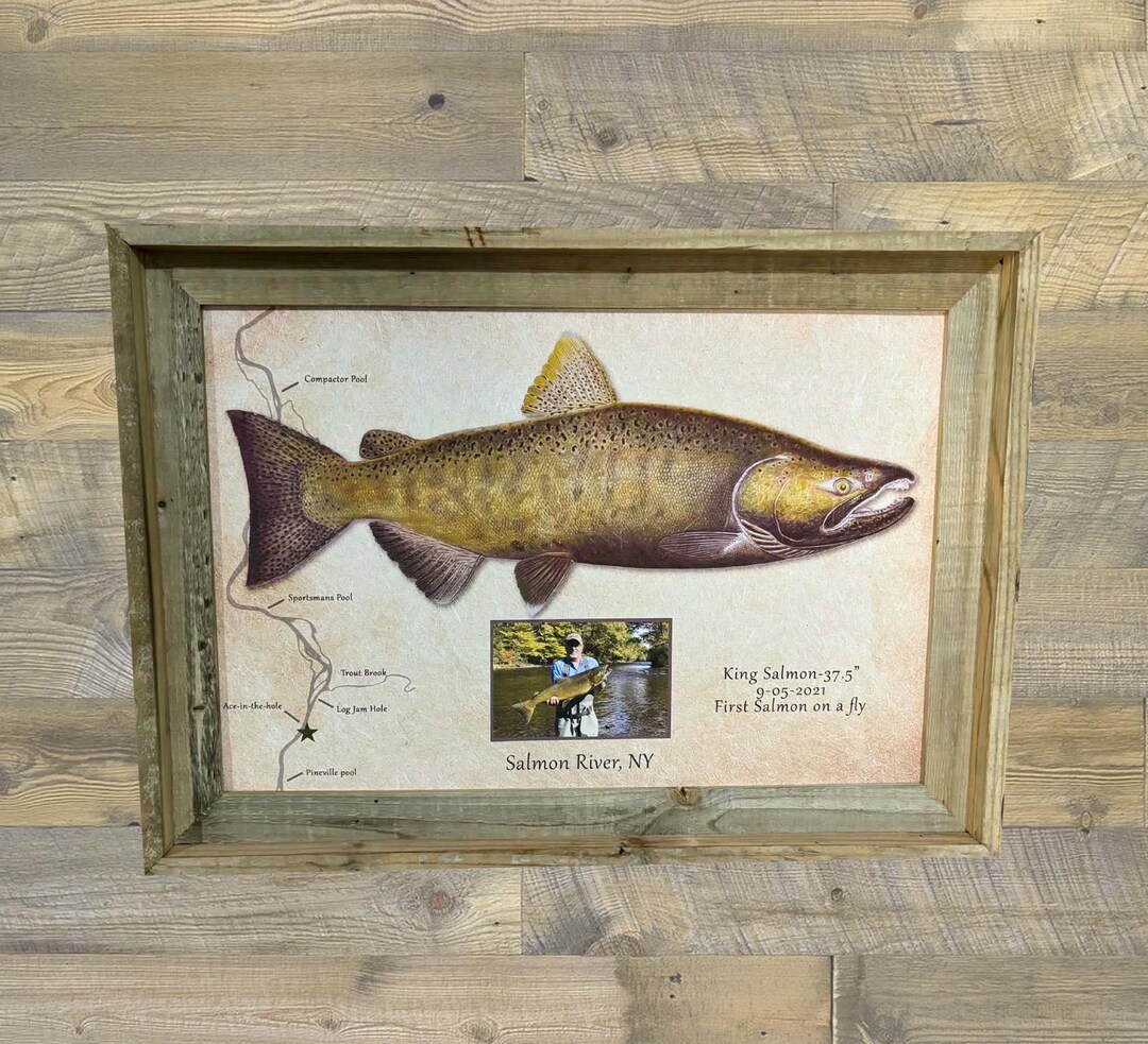 Salmon River Custom Location Catch Print (13x19): King Salmon - Etsy