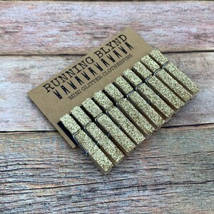 Mini Gold Glitter Clothespins. Set of Ten (10). Wedding Decor. Gold ...
