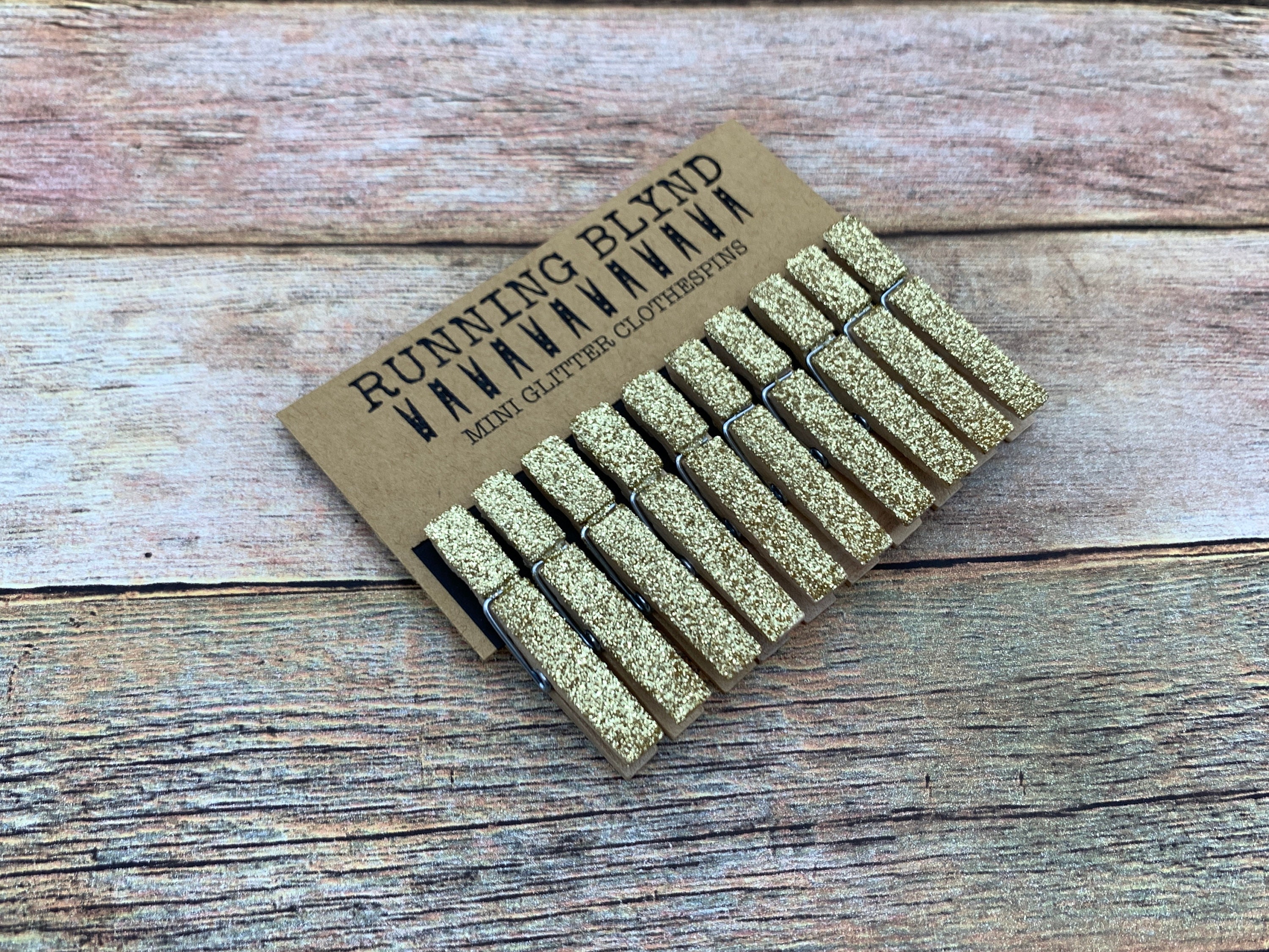 Mini Gold Glitter Clothespins. Set of Ten (10). Wedding Decor. Gold ...