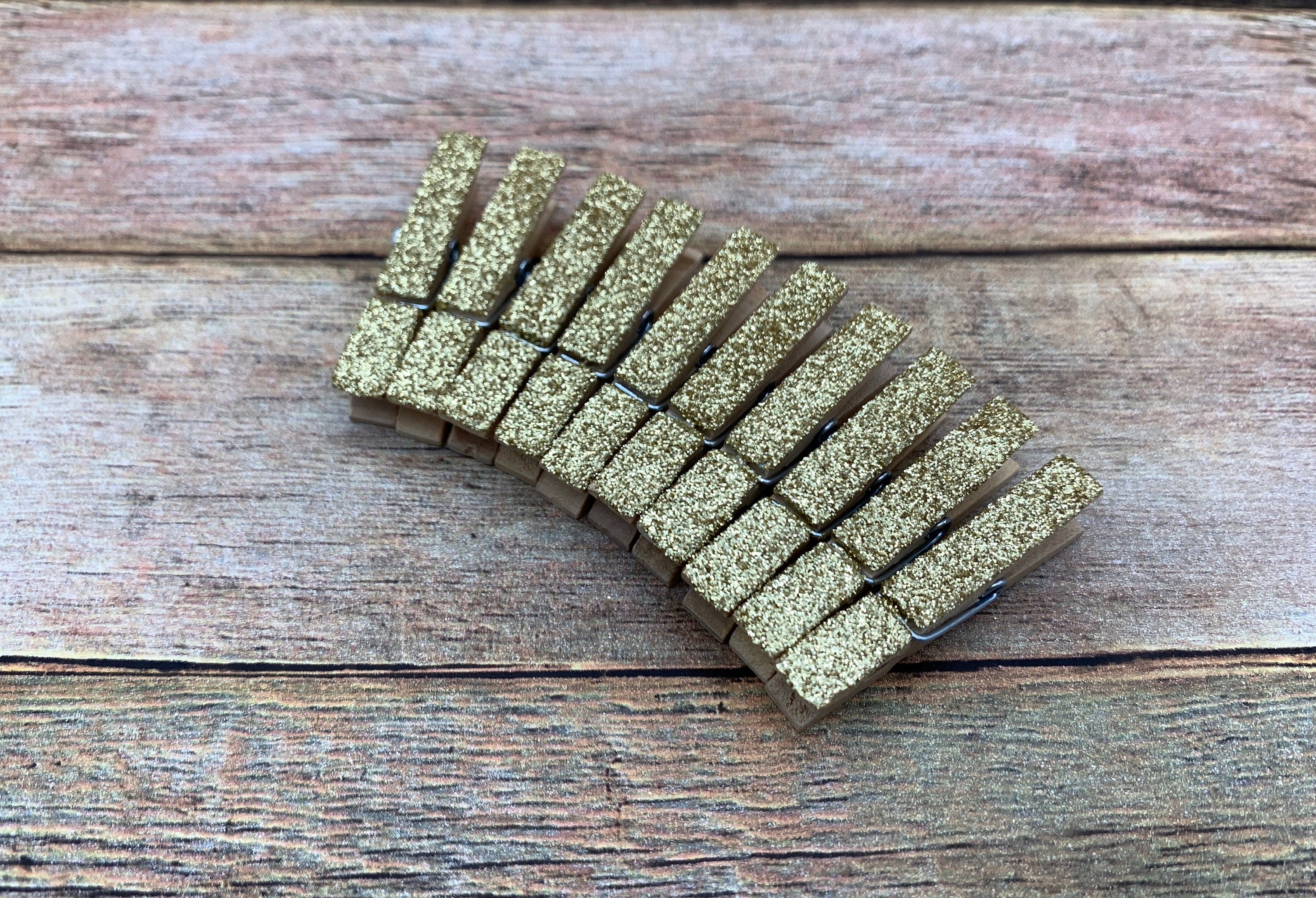 Mini Gold Glitter Clothespins. Set of Ten 10. Wedding Decor. - Etsy