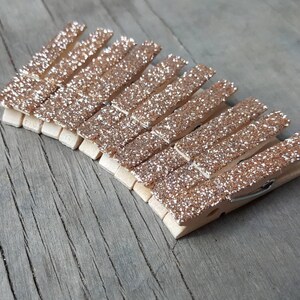 Champagne Gold Glitter Mini Clothespins With Twine, Party Decor ...