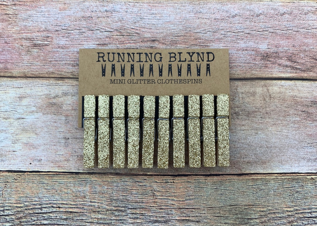 Mini Gold Glitter Clothespins. Set of Ten (10). Wedding Decor. Gold ...