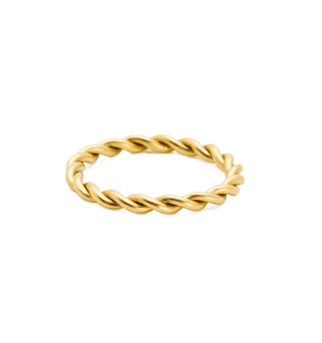 Twisted Gold Band Dainty Rope Design Braided Ring Everyday Jewelry 10k ...