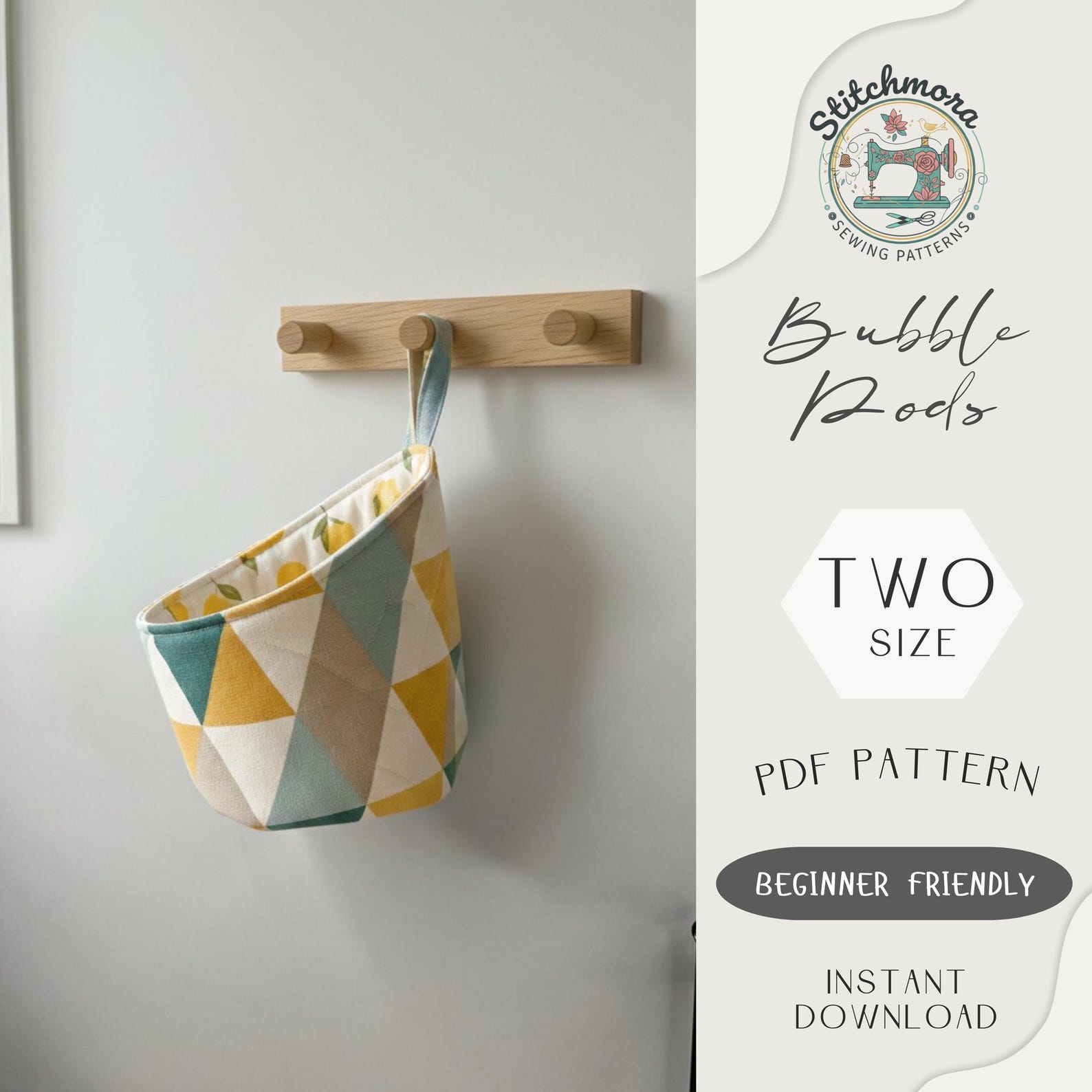 Bubble Pods Sewing Pattern | Beginner Fabric Storage Pod (PDF Template ...