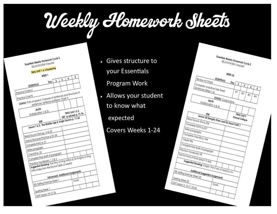 Classical Conversations Essentials Cycle 2 Homework Packet - Etsy