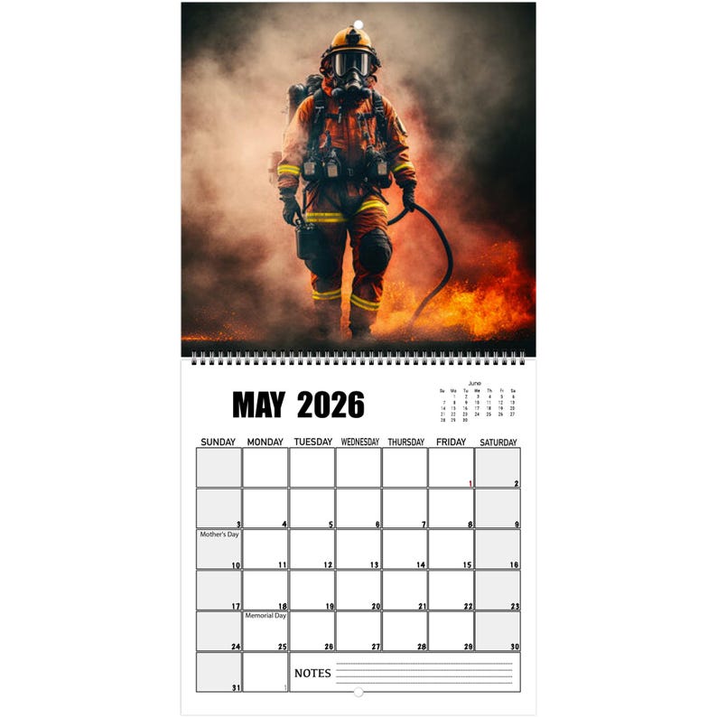 Firefighter 2026 Calendar: 12 Months of Fireman Photography (8.5 X 8.5 ...