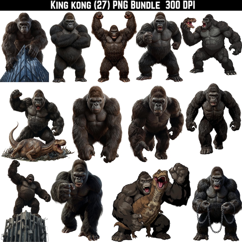 King Kong PNG | Giant Gorilla Clipart | Realistic King Kong Design ...