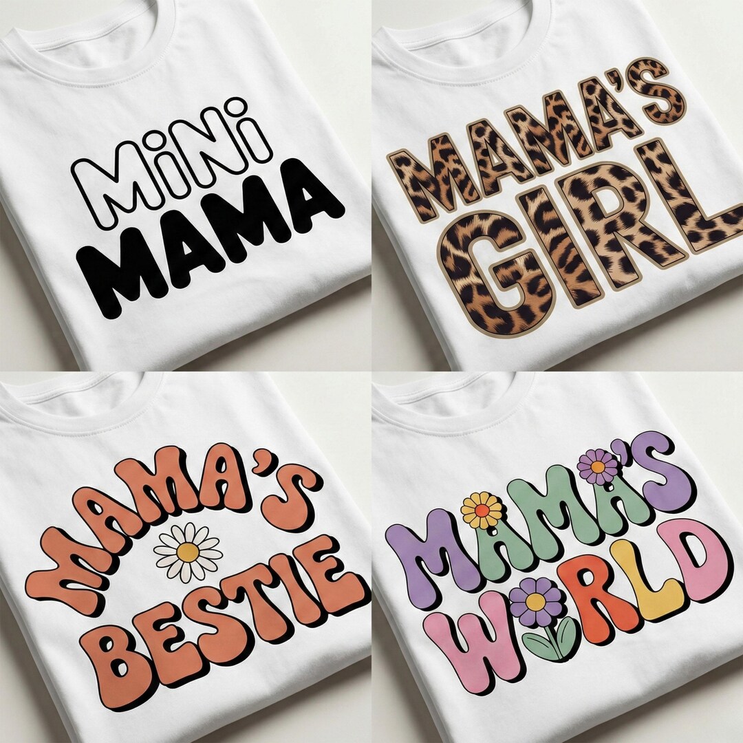 Mama Mini Png Bundle, Retro Mamas Bestie, Leopard Print Mamas Girl ...