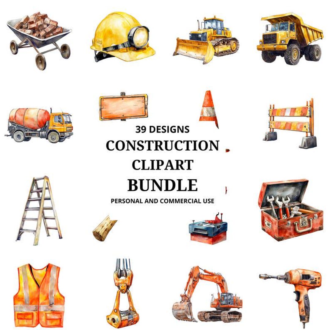 Construction PNG Clipart Bundle | Watercolor Vehicles, Dump Truck ...