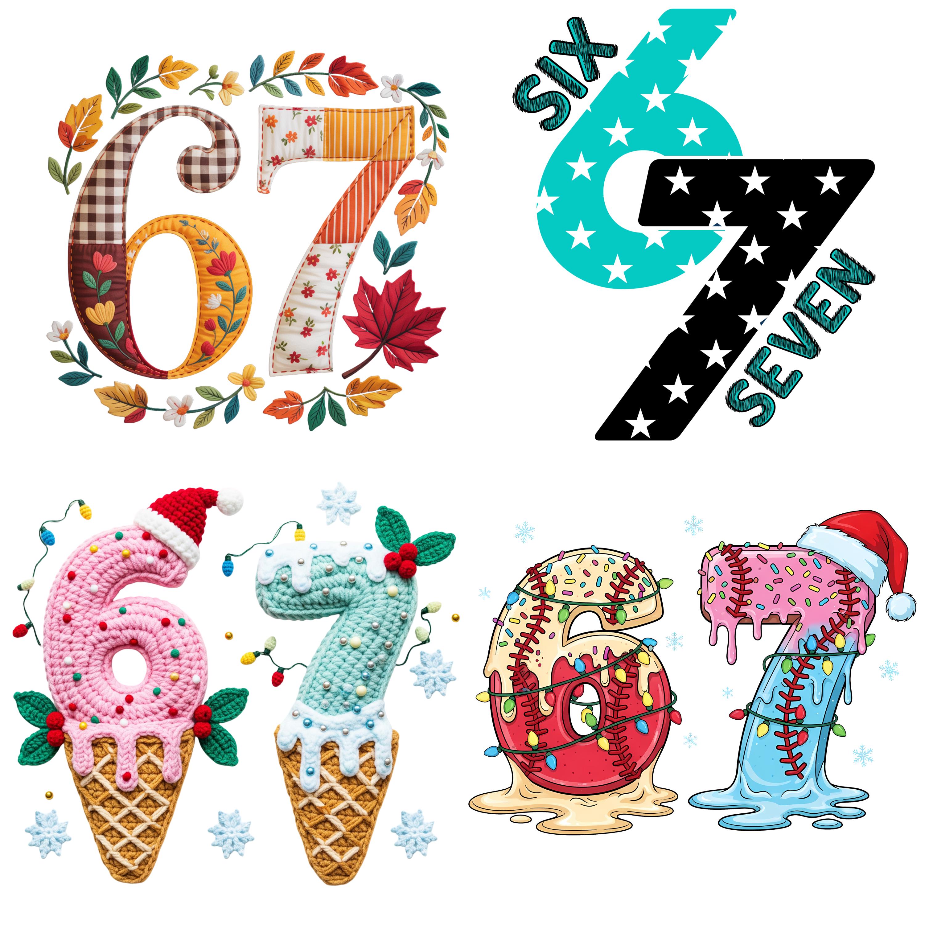 67 Number Clipart Set | 15 PNG Designs With Ice Cream, Pizza, Cat ...