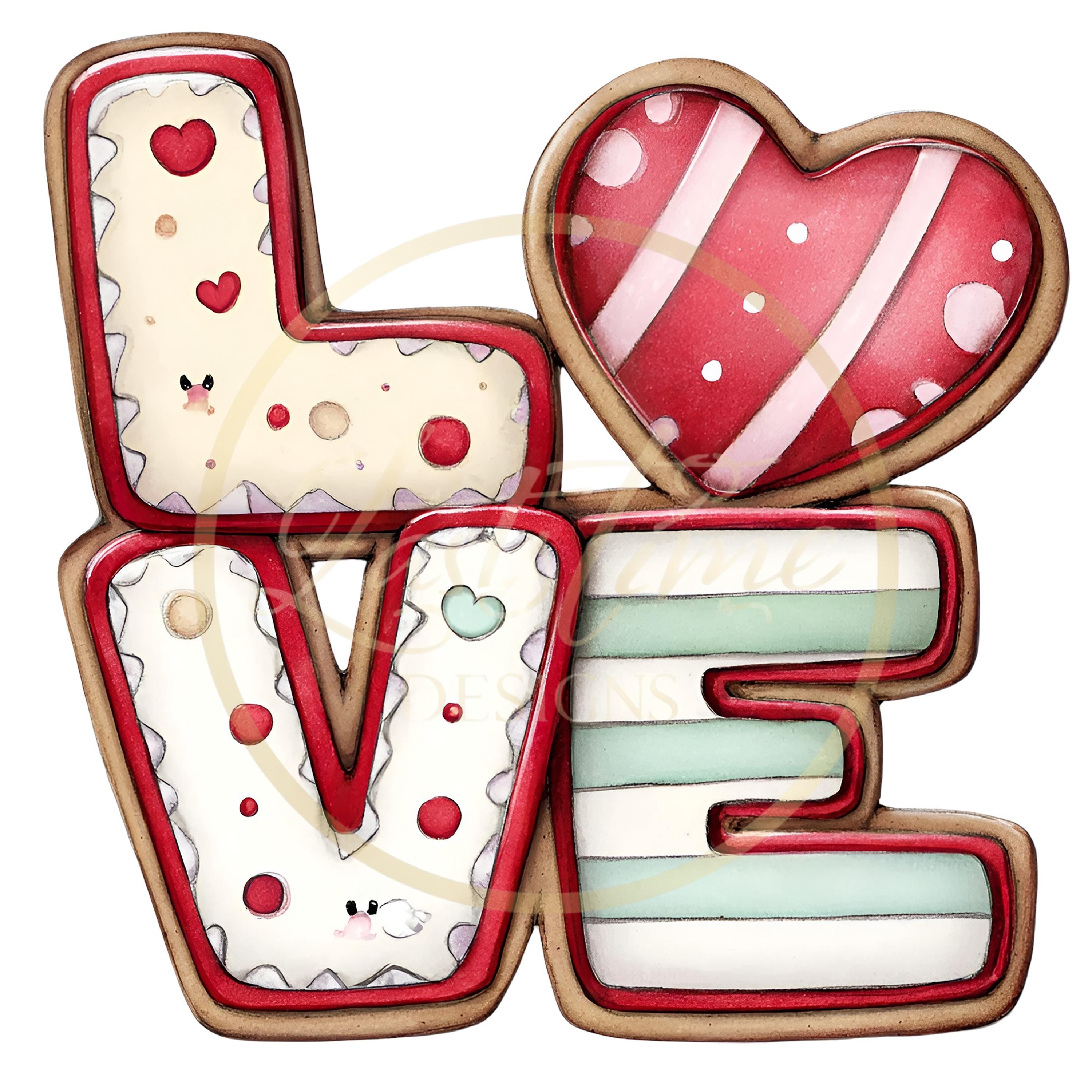 Whimsical Valentine PNG and SVG Clipart Bundle | Cute Cookie Style ...
