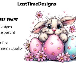29 Easter Bunny PNG Bundle Cute Floral Rabbit Sublimation, Spring ...