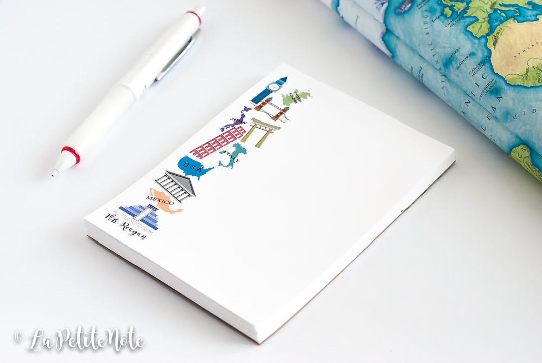 Geography Notepad/ Social Studies Notepad/ Personalized Teacher Notepad ...