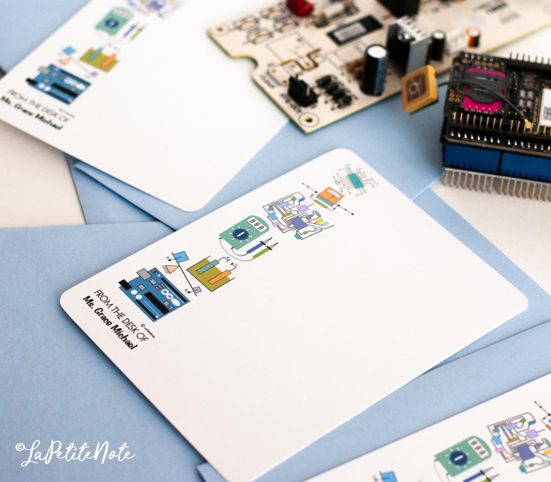 Engineer Flat Card Set (personalized): Electrical Engineering Gift - Etsy