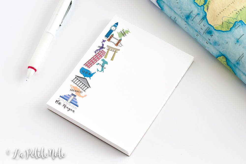Geography Notepad/ Social Studies Notepad/ Personalized Teacher Notepad ...