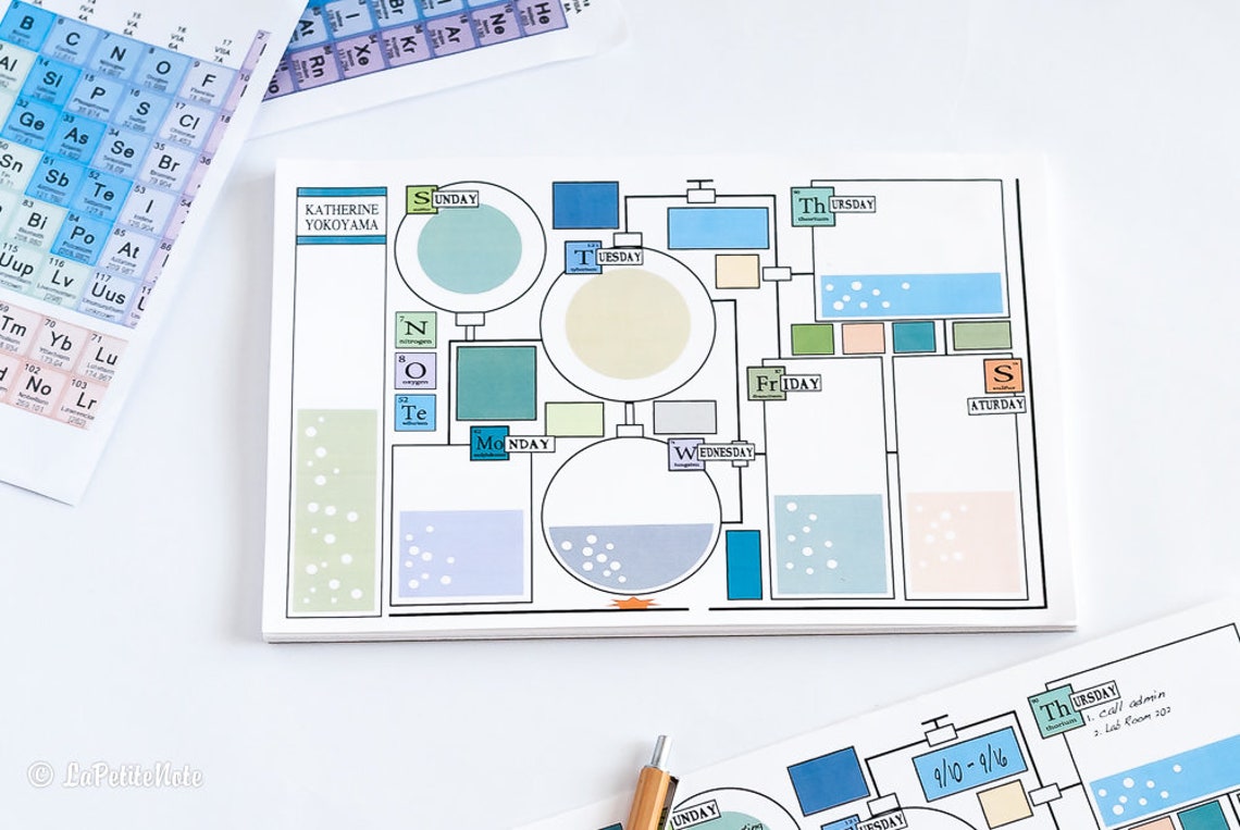 Chemistry Big Planner Notepad/ Chemistry Notepad/ Personalized ...