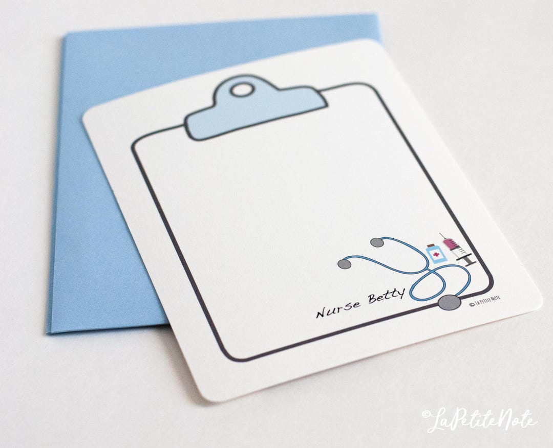 Nurse or Doctor Cards (set of 12 FLAT Cards & Envelopes) | Nurse Gift ...