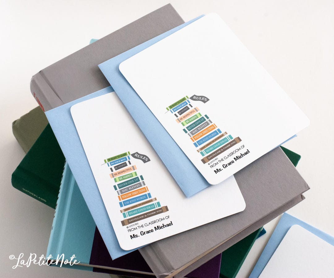 Classroom Rules Cards, Teacher Gifts: Set of 12 Flat Notes - Etsy