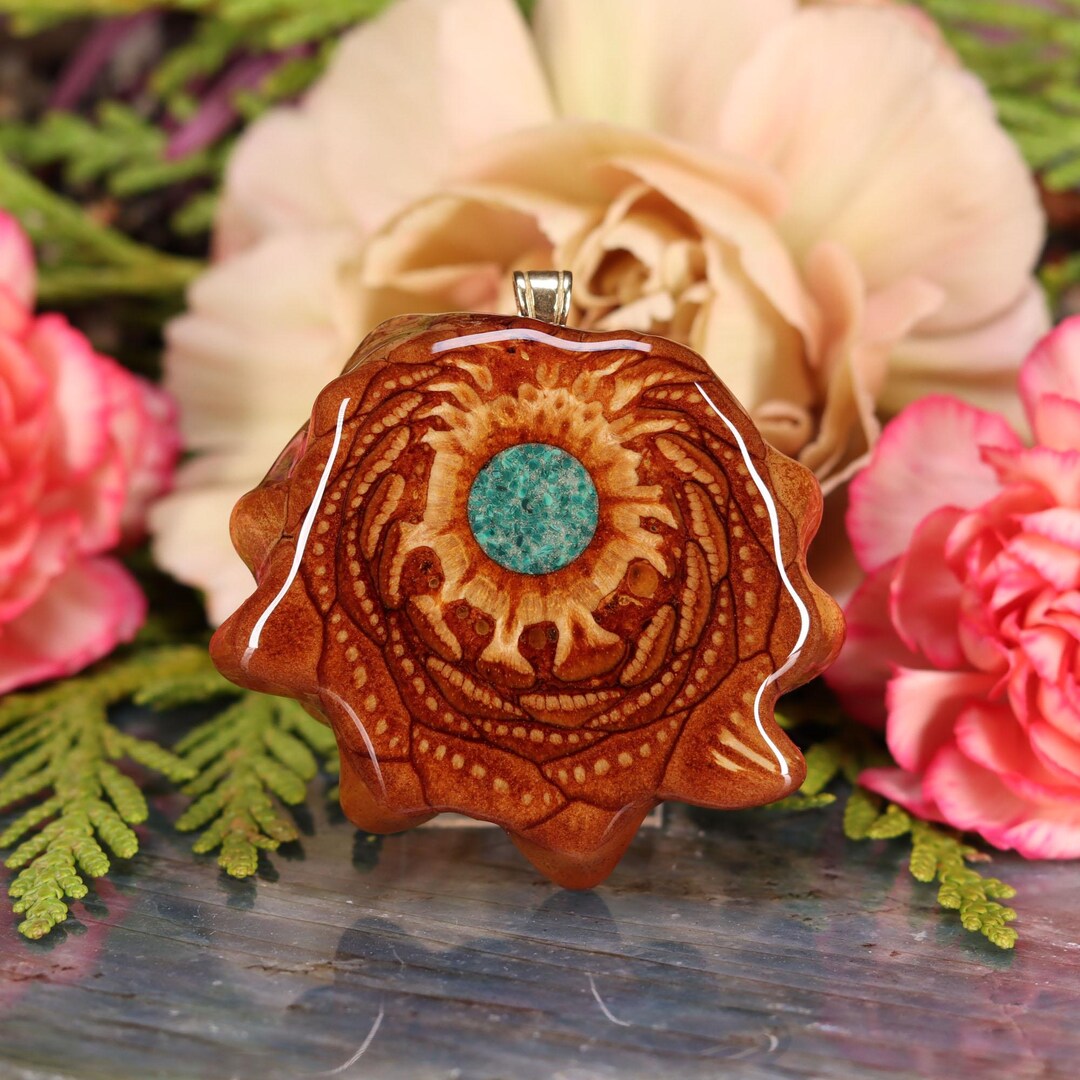 Pinecone Pendant With Glowing Crushed Malachite (medium) by Third Eye Pinecones - Etsy