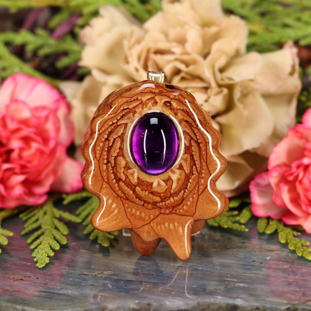 Pinecone Pendant With Amethyst (medium) by Third Eye Pinecone - Etsy