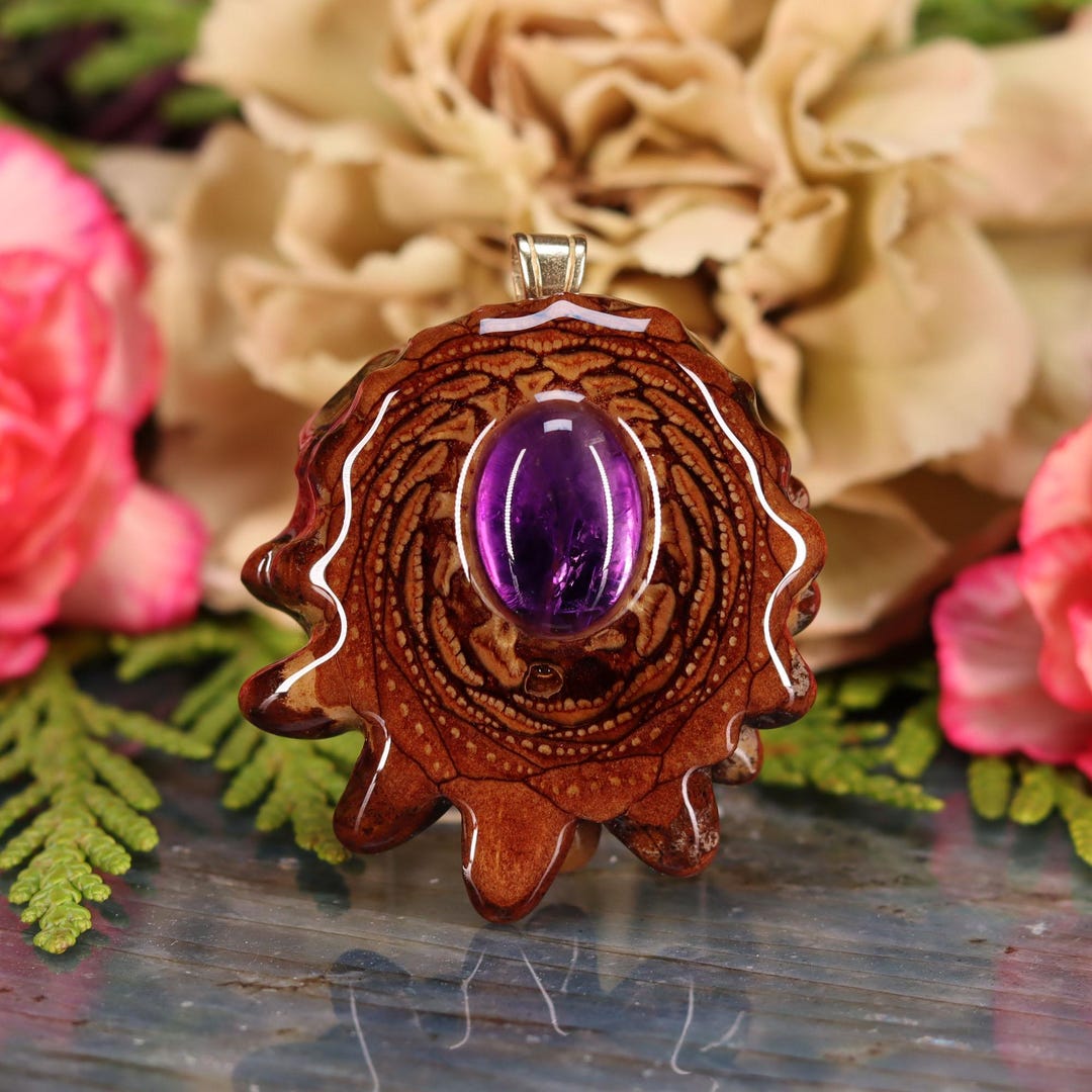Pinecone Pendant With Amethyst (small) by Third Eye Pinecone - Etsy