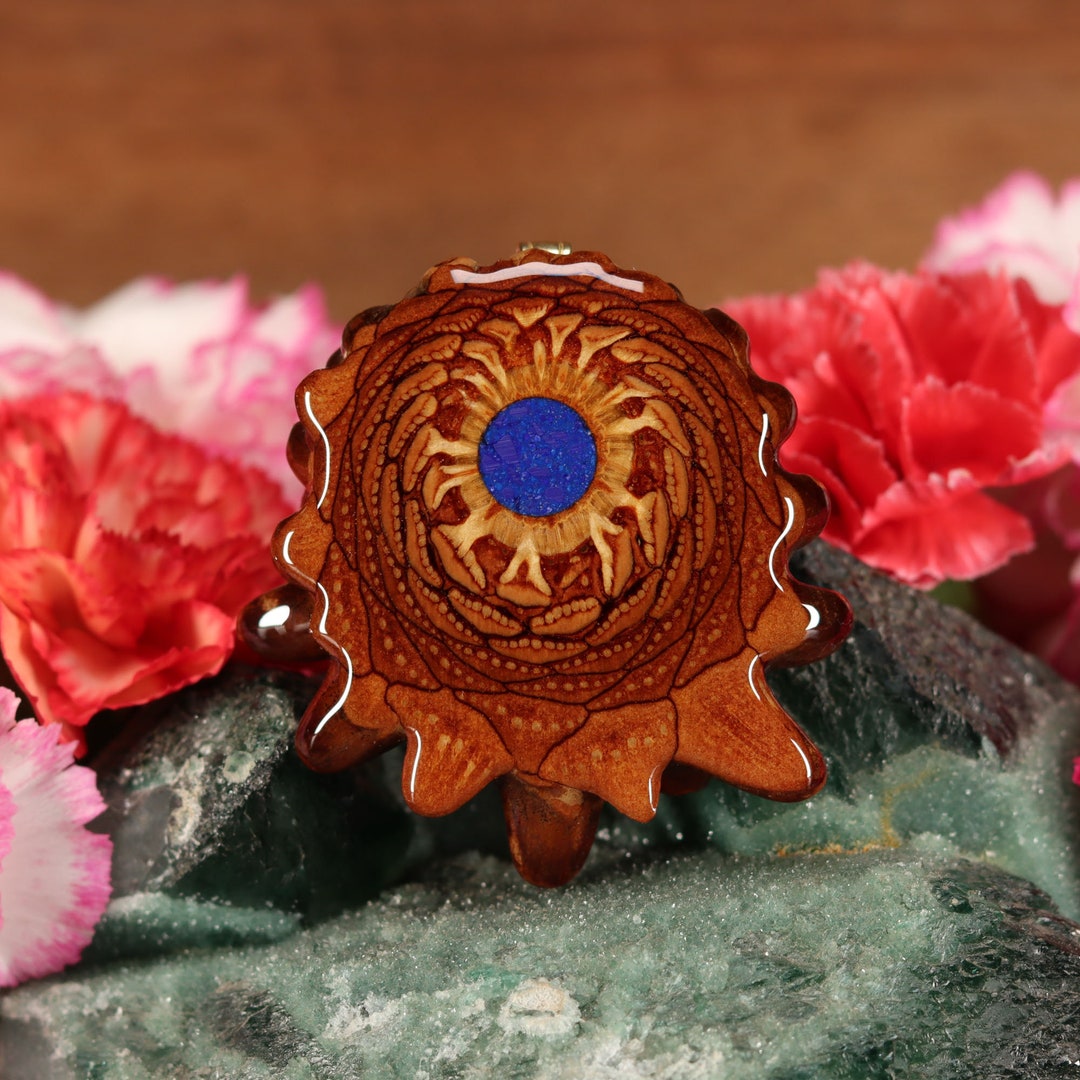 Pinecone Pendant With Glowing Crushed Lapis (large) by Third Eye Pinecones - Etsy