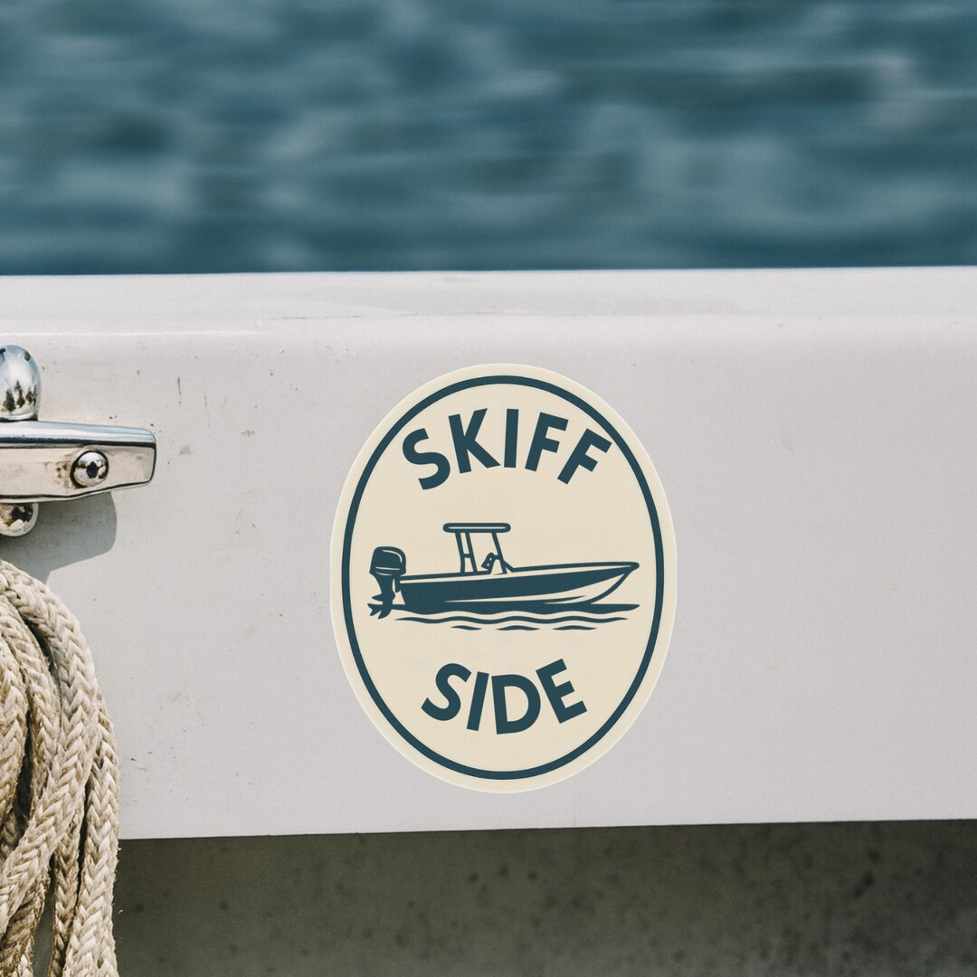 Skiff Side Vinyl Decal Inshore Fishing Skiff Boat Sticker for Console ...