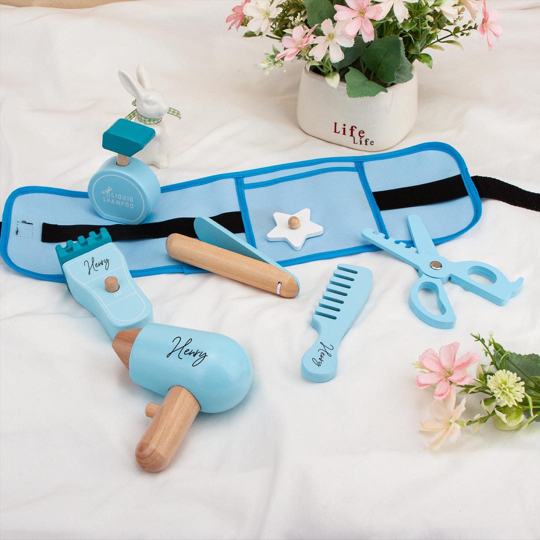 Personalized Wooden Barber Toy Set,custom Engraved Name Children's ...