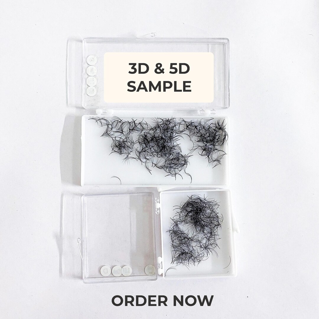 Premade Fan Lash Sample | 3D & 5D Volume Eyelashes | 2 Boxes X 500 Fans ...