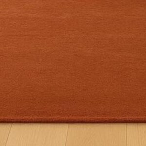 Tapis orange terracotta en laine tufté à la main, design minimaliste ...