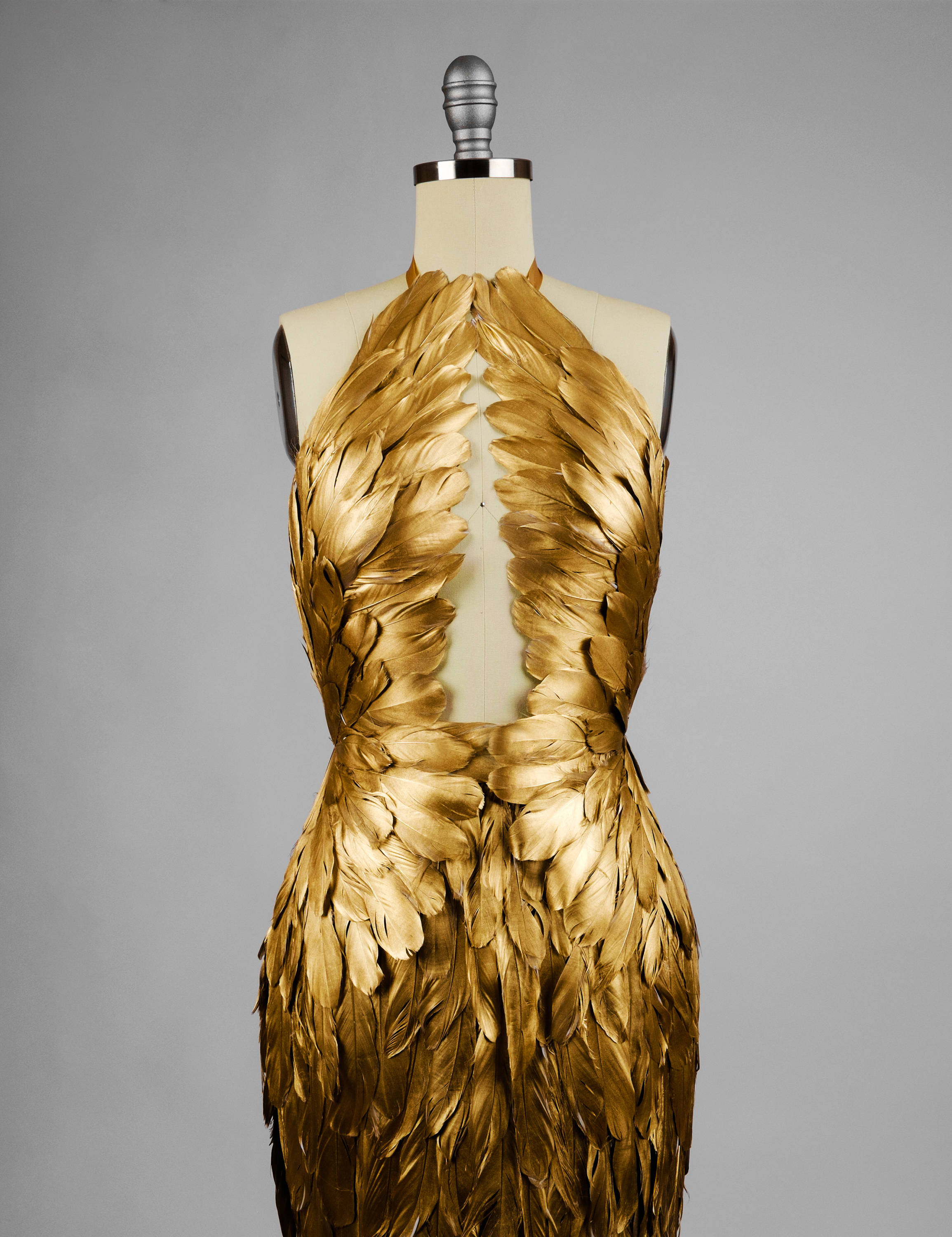 Gold Gilded Feather Couture Mermaid Gown | Etsy