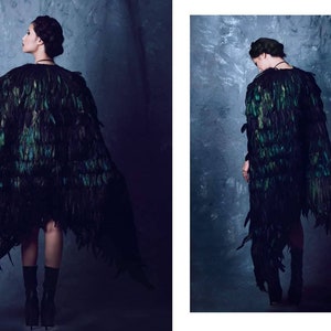 Black Swan Feather Wings Cape - Etsy