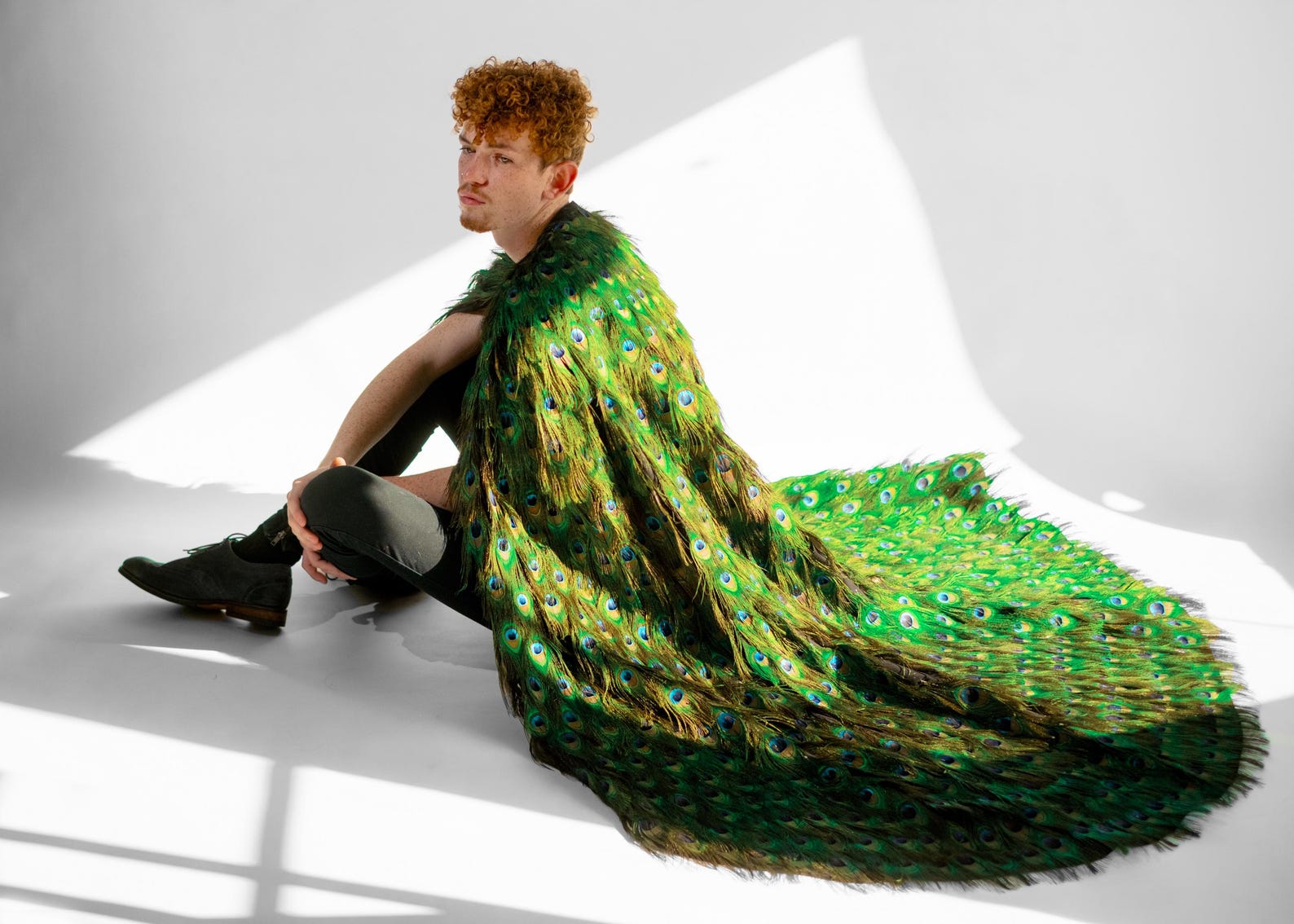 Couture Peacock Feather Cape - Etsy