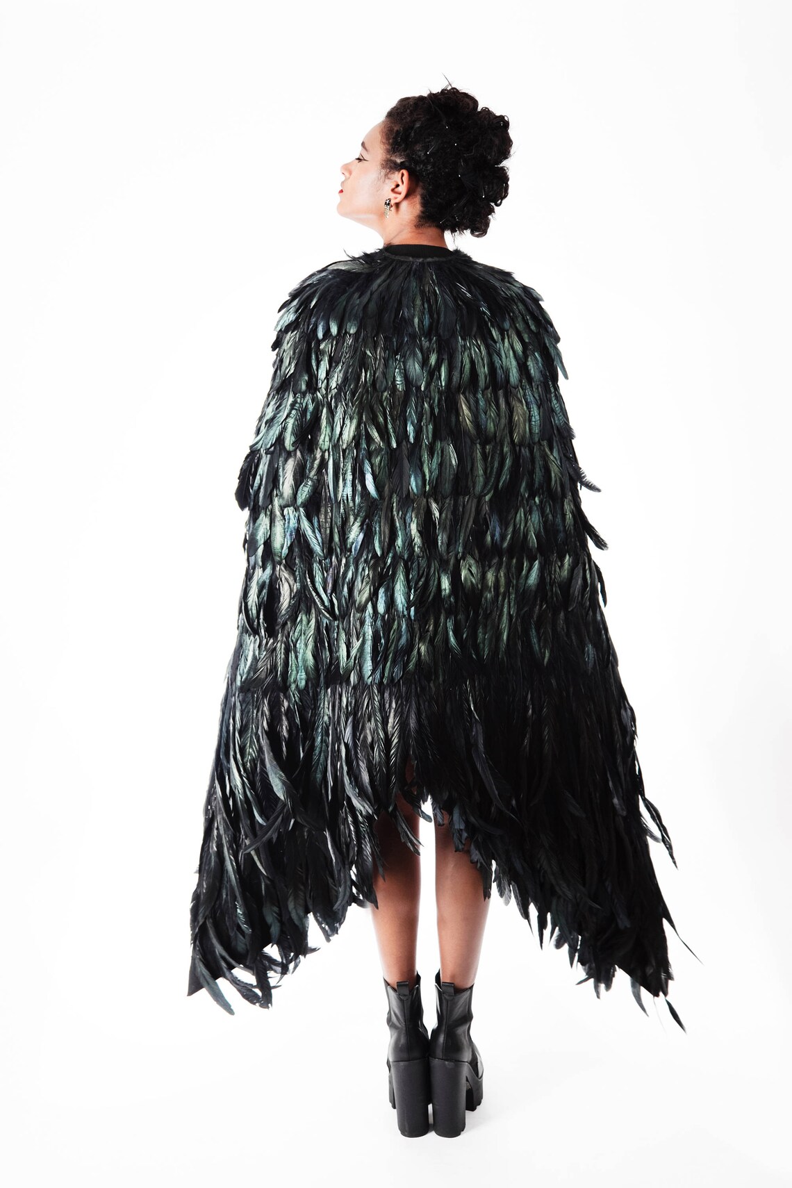 Black Swan Feather Wings Cape - Etsy