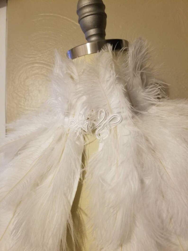 White Ostrich Feather Bridal Wedding Cape Bolero | Etsy